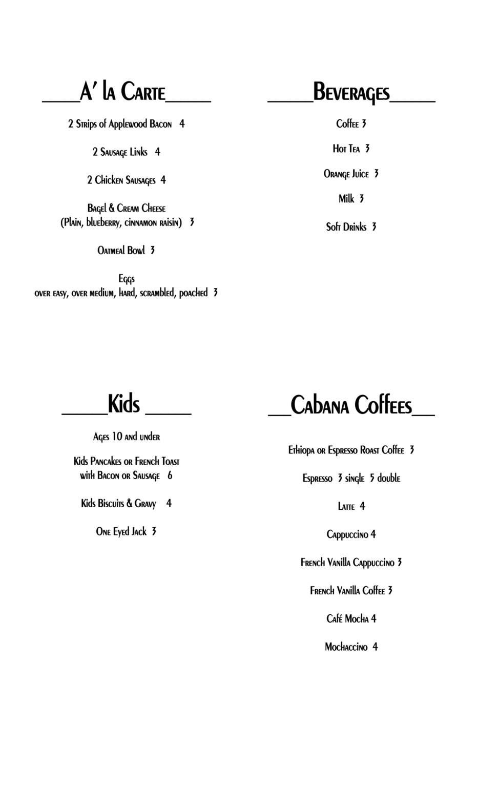 Menu | Fire & Ice Restaurant and Bar